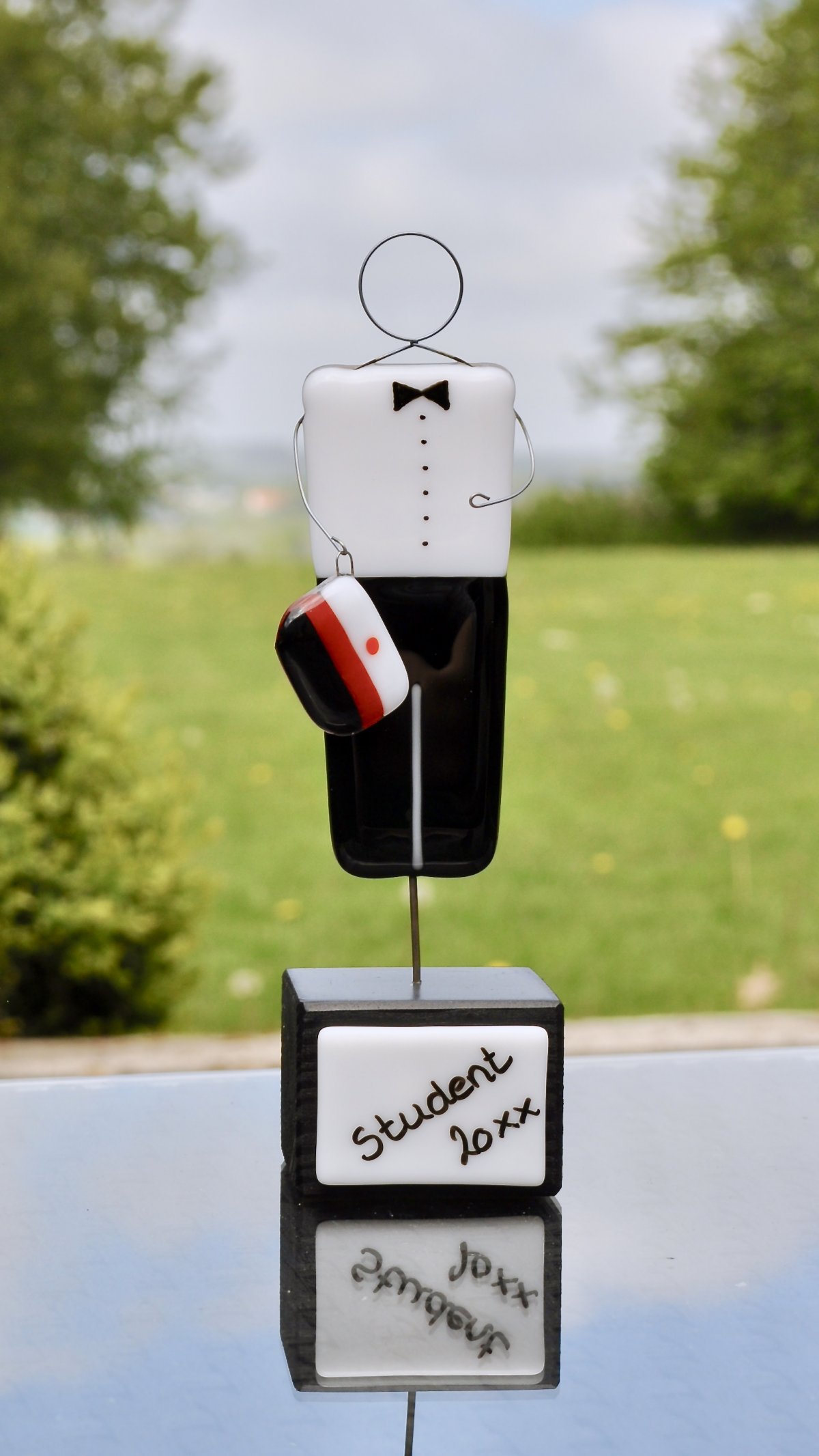 Student Dreng med STX hue - Unikt Glaskunst - Butique CharChri